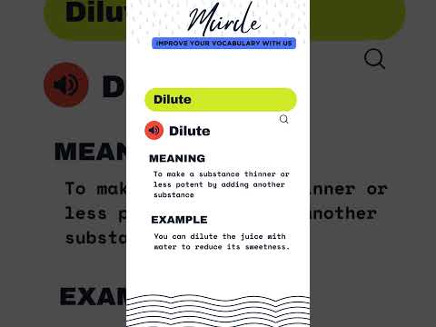 Meaning of Word DILUTE #shortvideo #english #learning