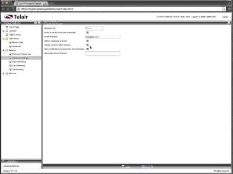 MyPBX Personal User Portal