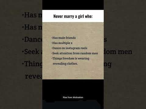 Never marry a girl who#motivational#mindset #relatable#successmindset #quotes#discipline#successmind