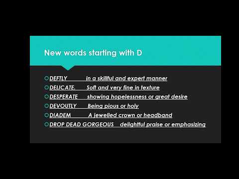 learning new words starting with d,e,f || full English video || One's Thought