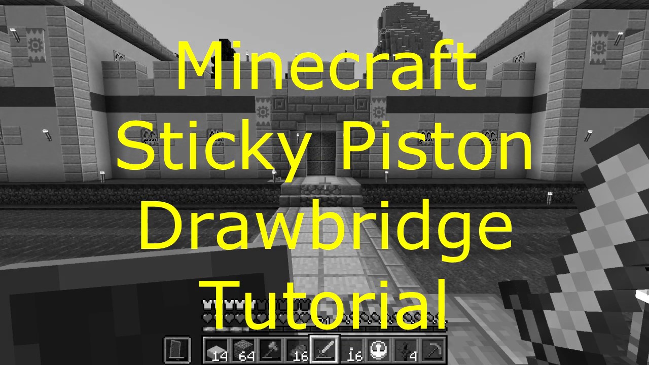 Minecraft Sticky Piston Drawbridge Tutorial