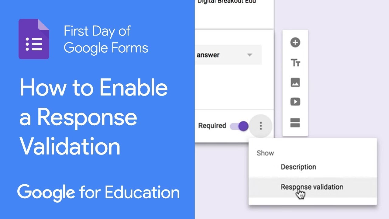 How to Enable a Response Validation in Google Forms (First Day of Google Forms)