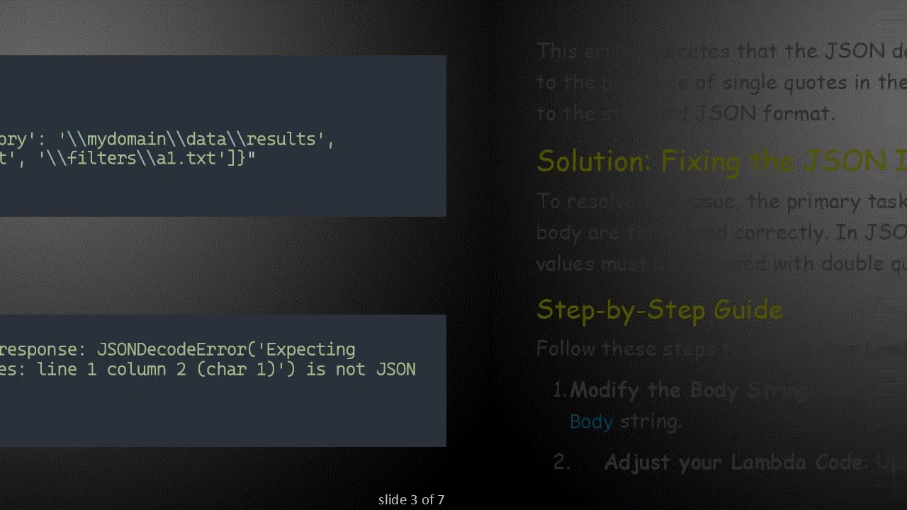 Resolving JSONDecodeError Issues in AWS Lambda with Python