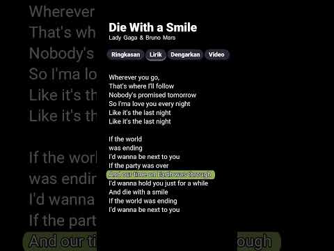 Die With a Smile - Lady Gaga & Bruno Mars (Lyrics) #diewithasmile #ladygaga #brunomars