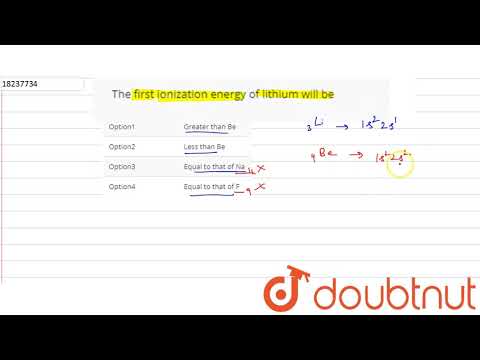 The first ionization energy of lithium will be