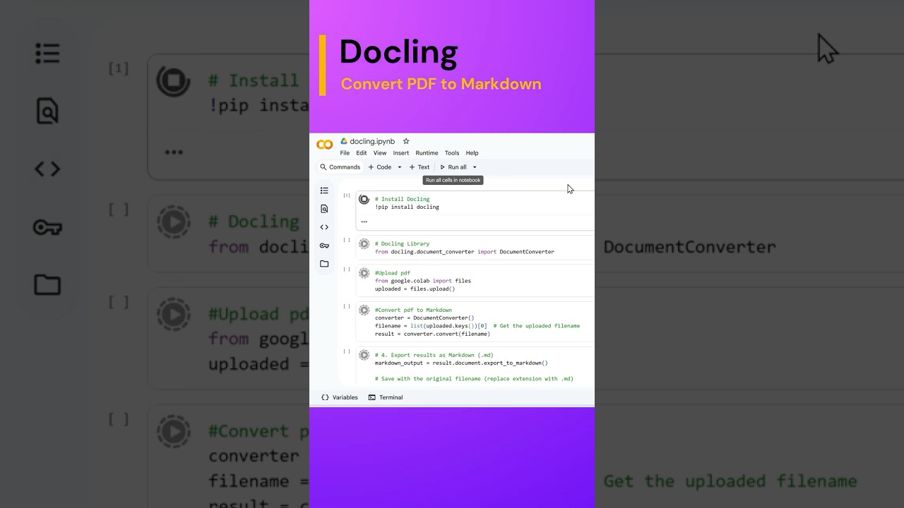 How to Use Docling to Turn a PDF into Markdown #docling #llm #markdown #pdf