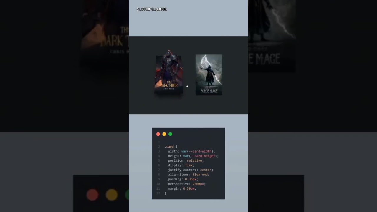 3d Card Hover Effect 🖇️ full source code link in my bio 🖇️#html #css ##javascript #explore #shorts