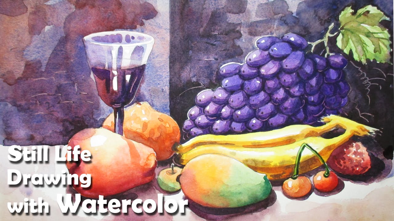 How to Paint A Still Life : Fruits in Watercolor | Step by step