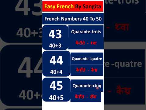French Numbers 40 to 50//French Cardinal Numbers40to50 #french#numbers #40to#50 FR #shortsfeed