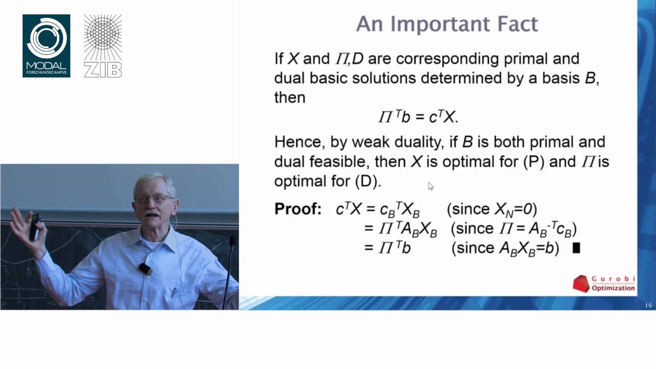 Robert Bixby: Solving Linear Programs: The Dual Simplex Algorithm (2/3): The Dual Simplex Algorithm