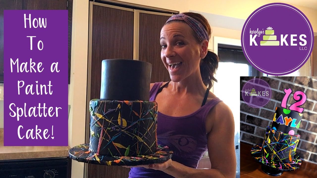 How To Make a Paint Splatter Cake | Karolyn's Kakes