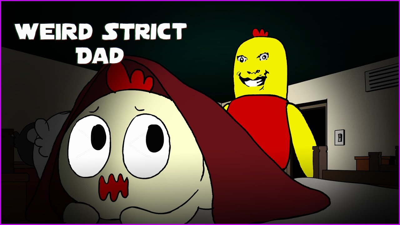 weird strict dad summary animation cartoon.