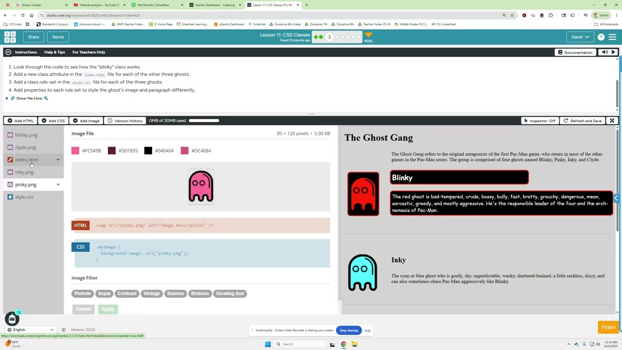 CSD Unit 2: Lesson 11 - CSS Classes (25-26)