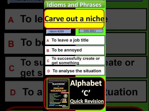 Carve out a niche | Idioms and phrases | Black book of English vocabulary | #blackbook #idioms