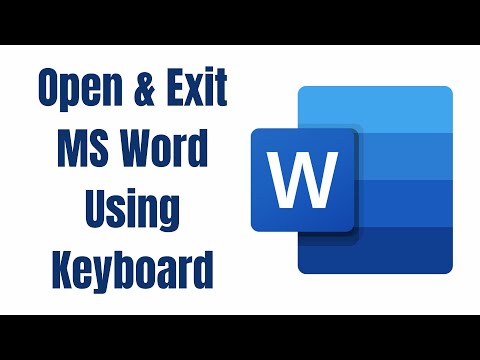 Open & Exit MS Word using Keyboard