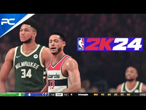 NBA 2K24 PC MOD | Milwaukee Bucks vs Washington Wizards Full Gameplay