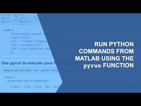 Run Python Commands from MATLAB using the pyrun Function