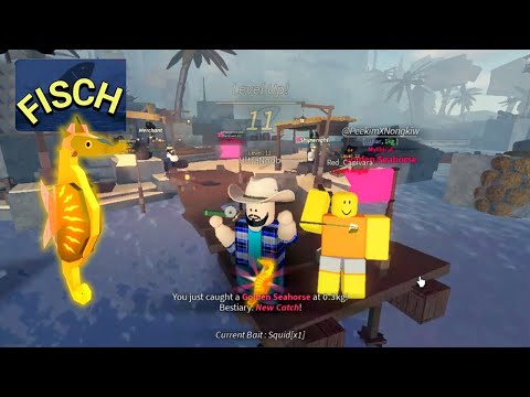 Roblox FISCH Mythical GOLDEN SEA HORSE on Forsaken Shores