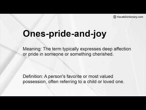 Ones-pride-and-joy Meaning