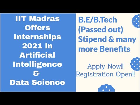 IIT Madras free internships in Artificial Intelligence & Data Science | How to apply free