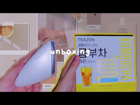 🌻unboxing Teazen Kombucha & Face Factory Cell liner 🍋