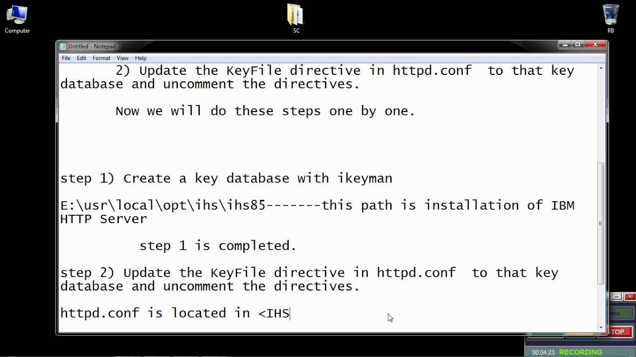 enable  SSL HTTPS  request in  IBM HTTP Server on windows  (WebSphere Jungle)