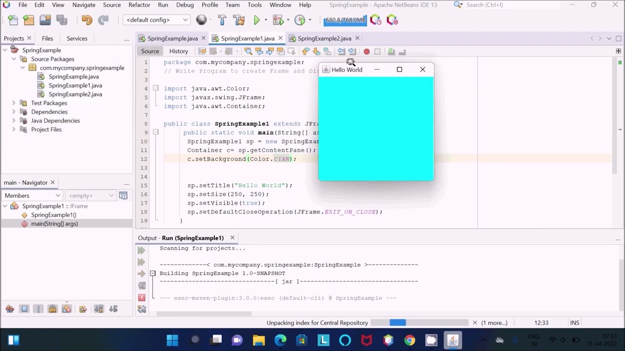 How to set JFrame background color in Java