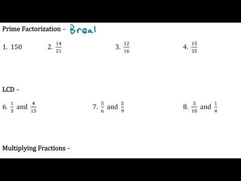 Prime Factorization and LCD