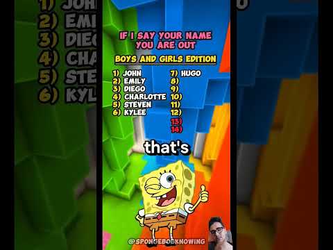 ๐ If i Guess Your name You're OUT ๐ฆand ๐ง Edition! #spongebob #funny #short