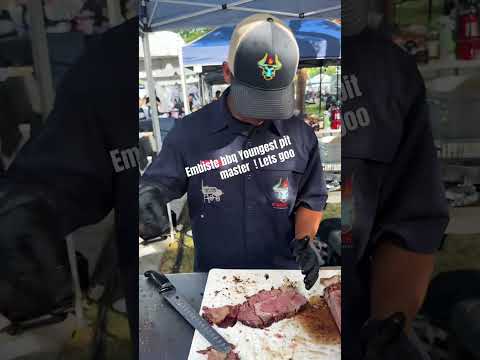 Embiste bbq ingest pit master only 20yo let’s check out the beef! #bbq #brisket #beef #sanjuan #eat