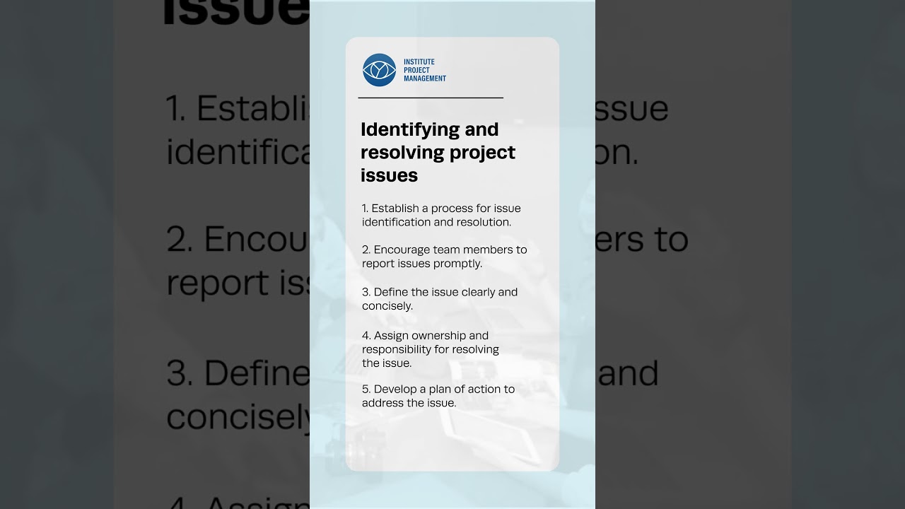 Identifying and resolving project issues