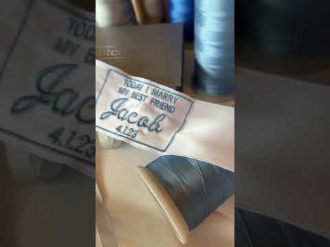 Something blue wedding dress label