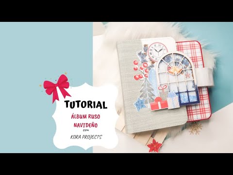 Cómo hacer un álbum navideño con una Shaker Ventana. Scrapbooking. Kora Projects.