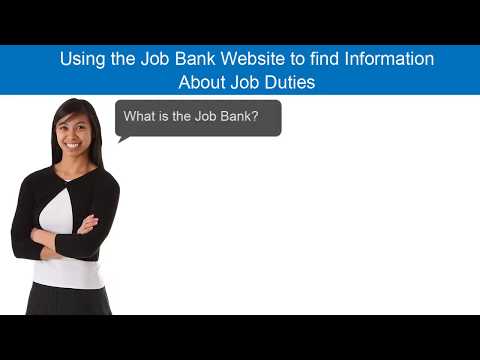 Using the Job Bank Website to find Job Duties