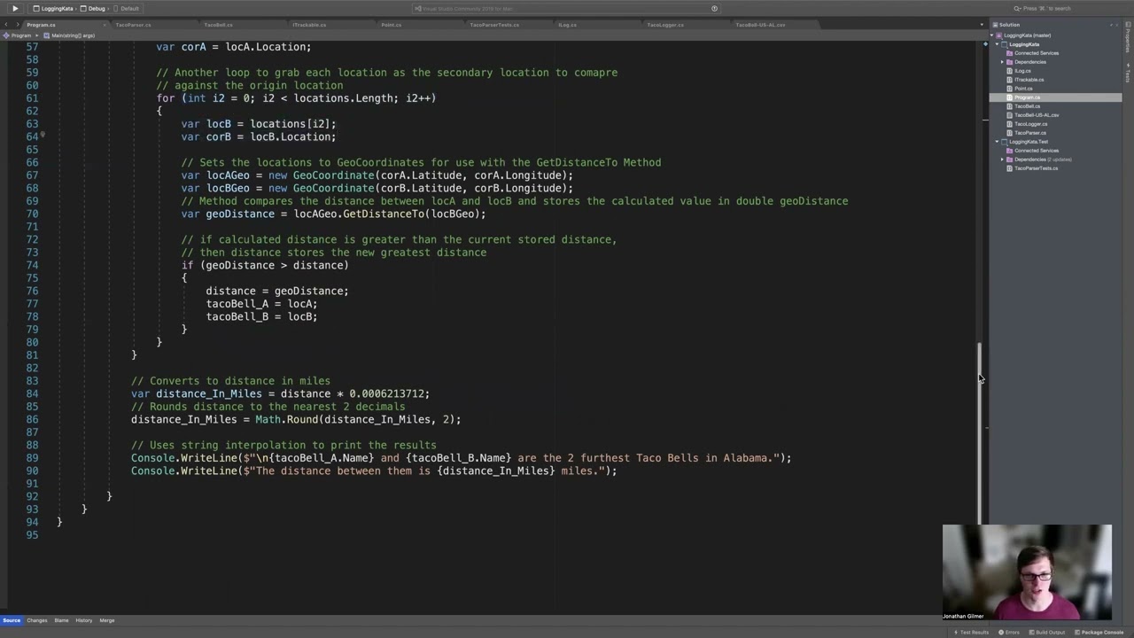 Taco Parser - C# Console Application - Demonstration Video
