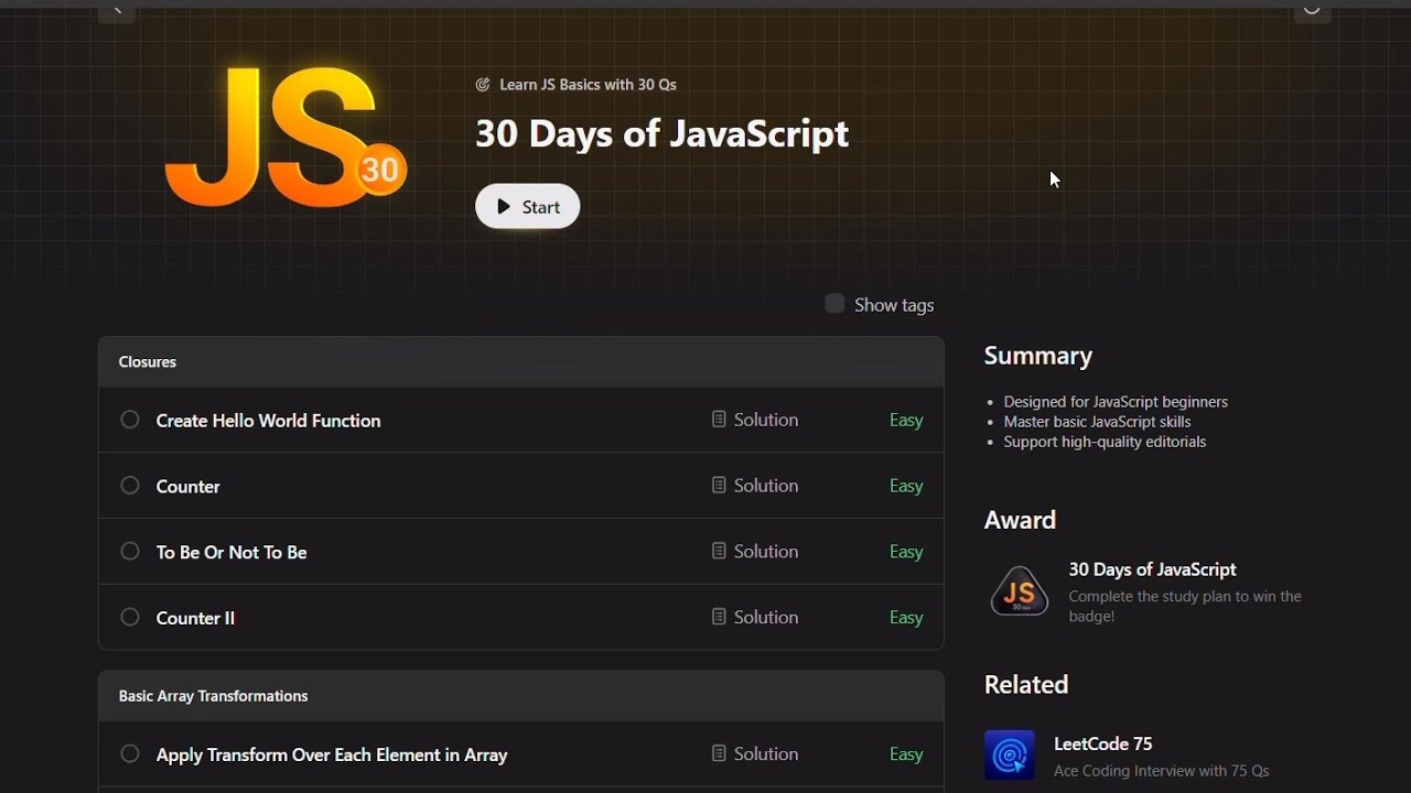 Leetcode 30 days of javascript coding | write code to return hello world #javascript #tech #leetcode