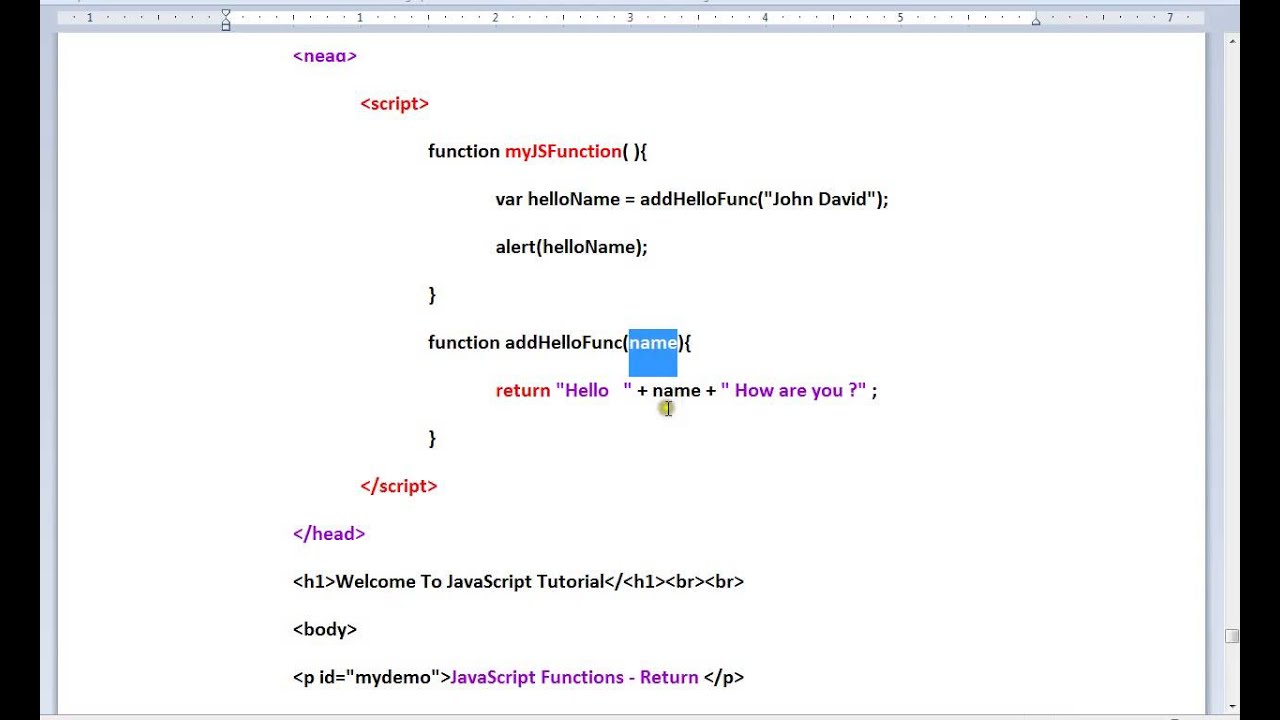 HOW TO RETURN A STRING IN JAVASCRIPT METHOD   DEMO