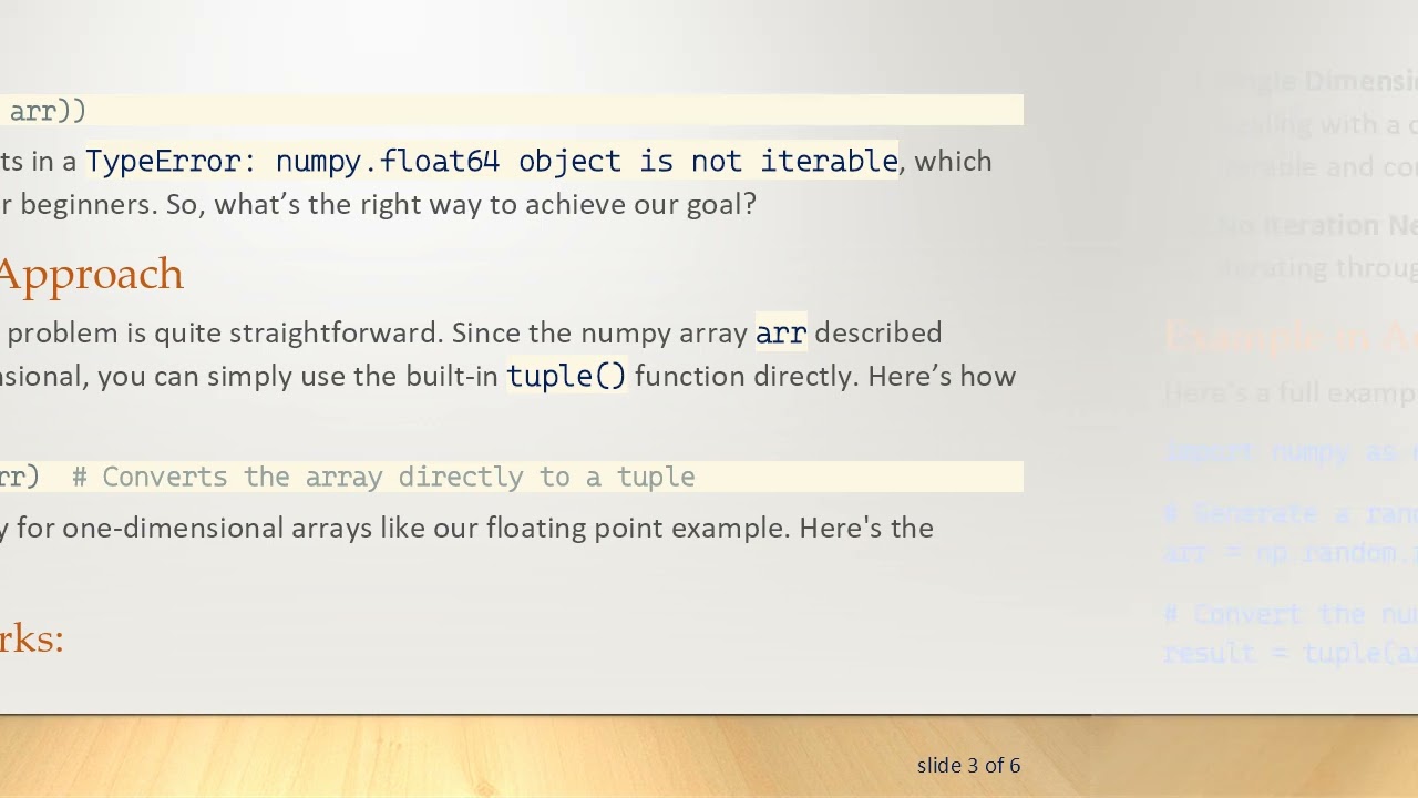 Converting a Floating Point Numpy Array to a Tuple