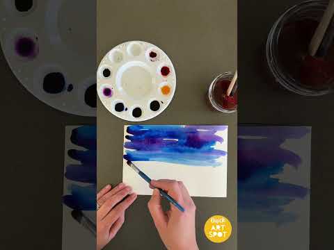 Watercolor and Salt Landscape