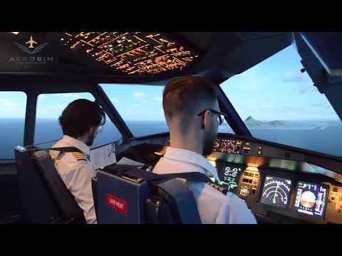 Landing Bora Bora Airport NTTB Airbus A320 (HD)