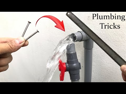 Cool trick for plumbing! Repair valve on broken pvc pipes can not lock water !