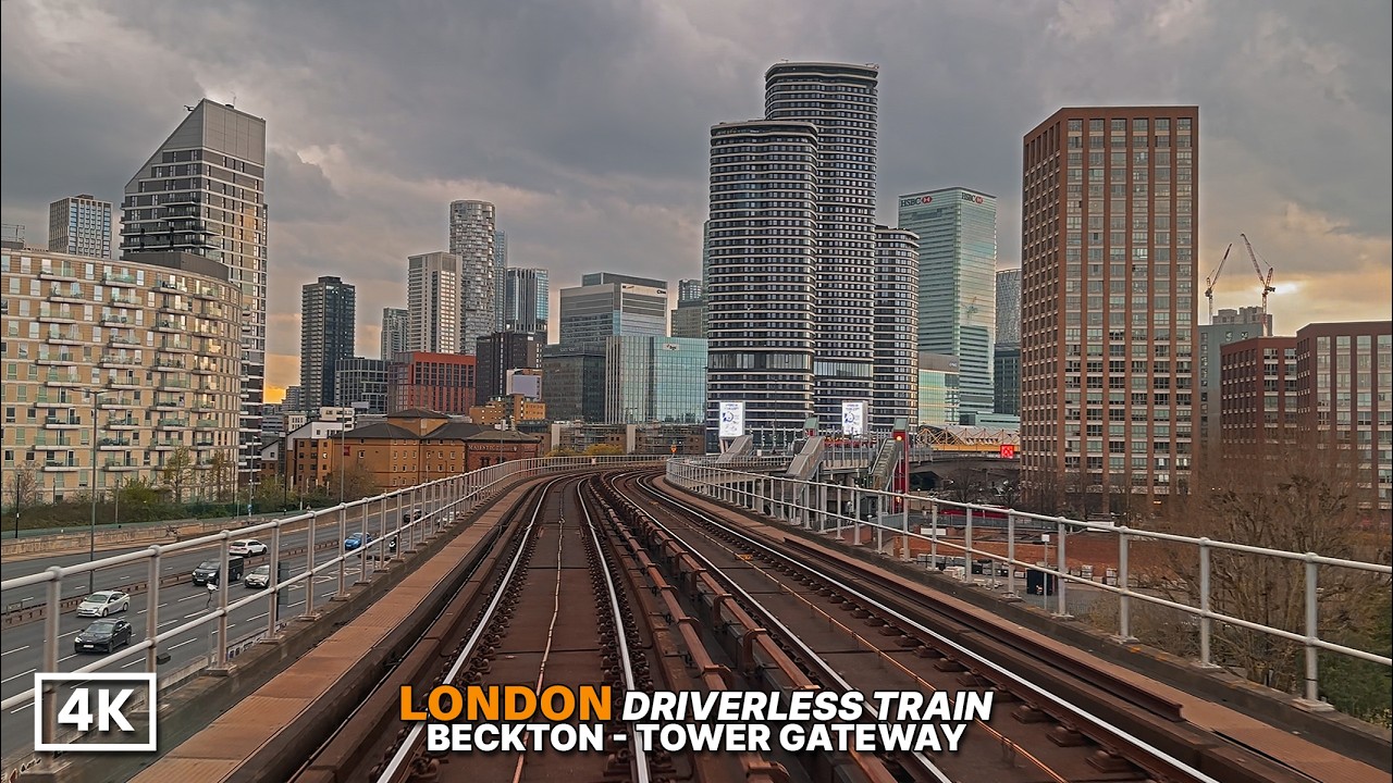 Front Seat DLR Ride Through Canary Wharf 🚆 | Beckton to Tower Gateway (4K)