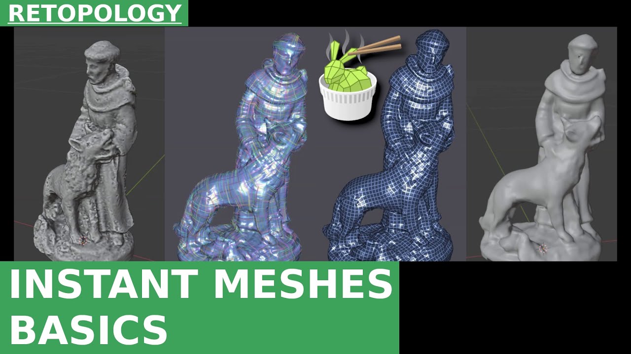 Retopology with Instant Meshes (basics)
