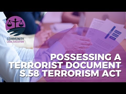 The Medusa Offence - Possessing a terrorist doc. - S.58 TA 2000 - Community Legal Education