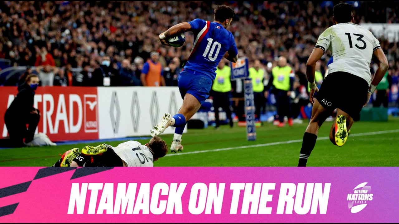 Romain Ntamack from his OWN TRY LINE