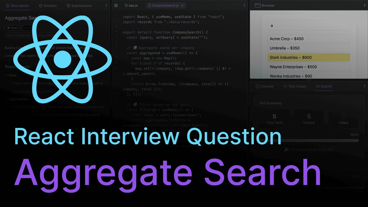 Aggregate Search - React Coding Interview Question