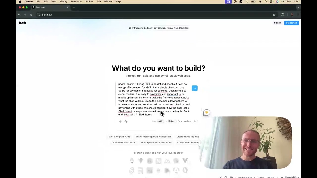 Building a Shopify E-commerce Store with Bolt by StackBlitz in 45 minutes
