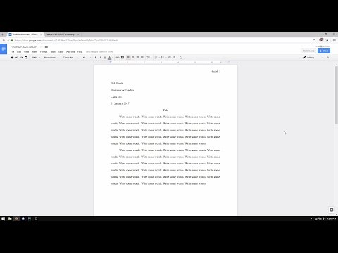 Google Docs: How to Set Up an MLA Format Essay (2017)