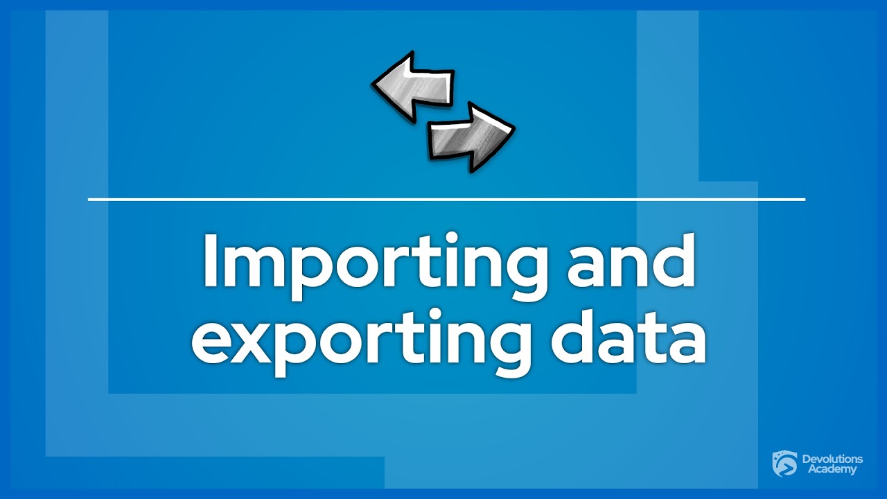Importing and exporting data