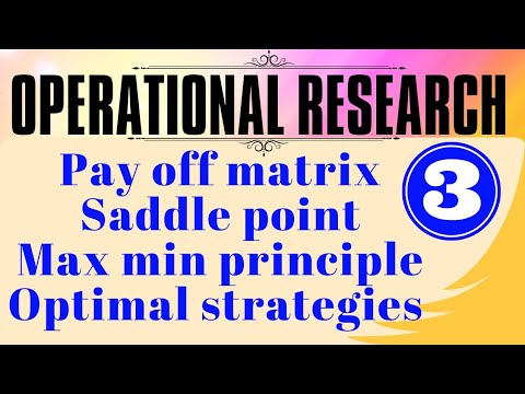 Operation Research | Pay off matrix | Saddle point |Max-Min principle|Optical Strategies|Mathspedia|